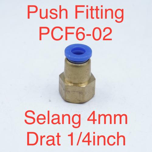 Jual PCF6-02 Pneumatic Nepel Fitting Lurus Selang 6mm Drat Dalam 1/4inch - Jakarta Barat ...