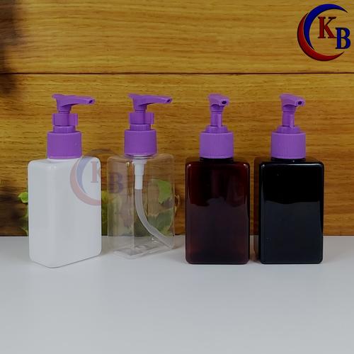 Jual BOTOL PUMP 100 ML CLIP OIL PURPLE / BOTOL PLASTIK KOTAK 100ML NECK 24 - BOTOL HITAM - Kab ...