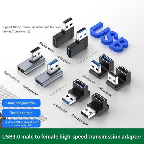 Jual 90 Degree Right Angle USB 3.2 Extension 10Gbps Reverse Elbow ...