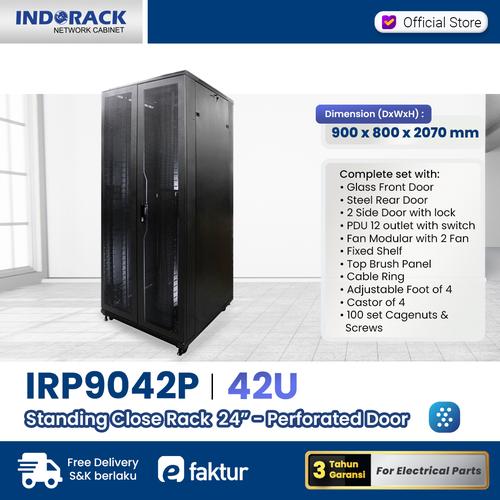 Promo Indorack IRP9042P Close Rack 42U Depth 900mm Perforated Rak ...