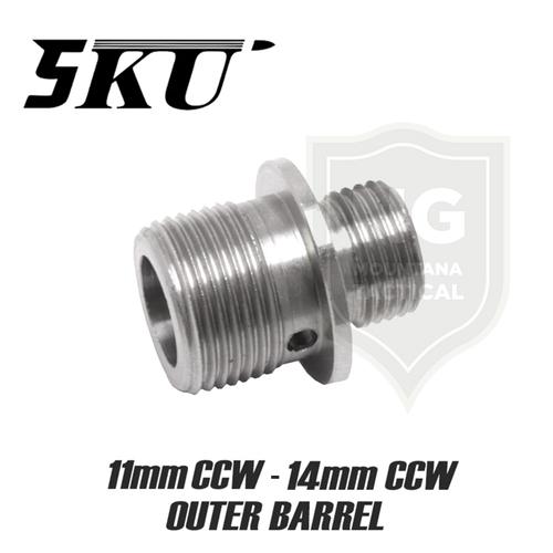 Jual 5KU Stainless Steel 11mm CCW to 14mm CCW Adapter Silver GBB - LONG ...