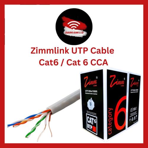 Jual Zimmlink UTP Cable Cat6 / Cat 6 CCA - Kabel LAN Cat6 - 305M ...