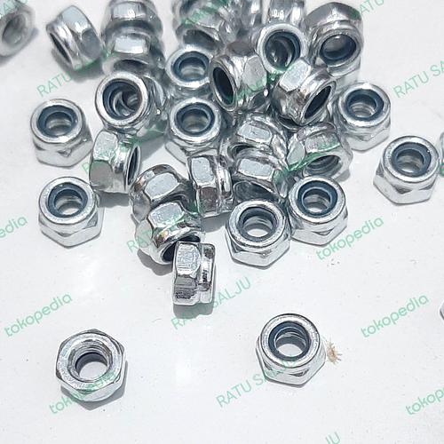 Jual Mur Lock Nut Nylon.M4 (untuk baut drat 4mm kunci 7) Galvanis ...