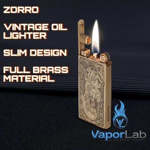Jual korek api sumbu minyak zorro 753 slim vintage brass copper oil ...