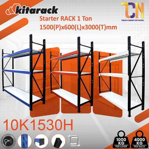 Jual RAK GUDANG Besi 1 Ton STARTER P 1.5Mtr Tinggi 3M Frame Hitam Multi ...