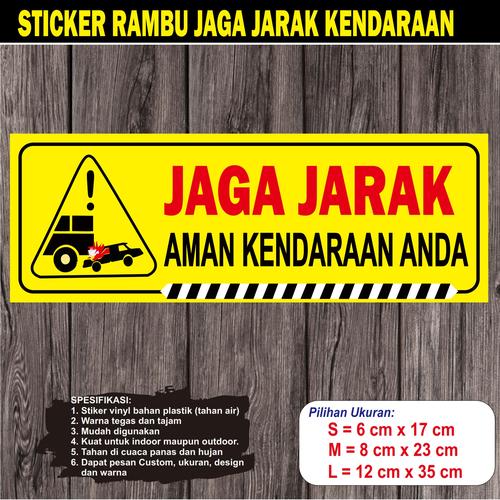Jual Stiker Vinyl Rambu Jaga Jarak Aman Kendaraan / Sign Jaga Jarak ...