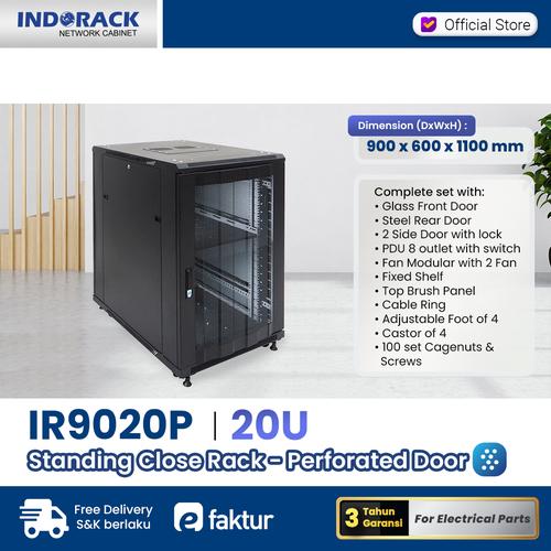 Promo Indorack IR9020P Close Rack 20U Depth 900mm Perforated Door Rak Server Cicil 0% 3x ...