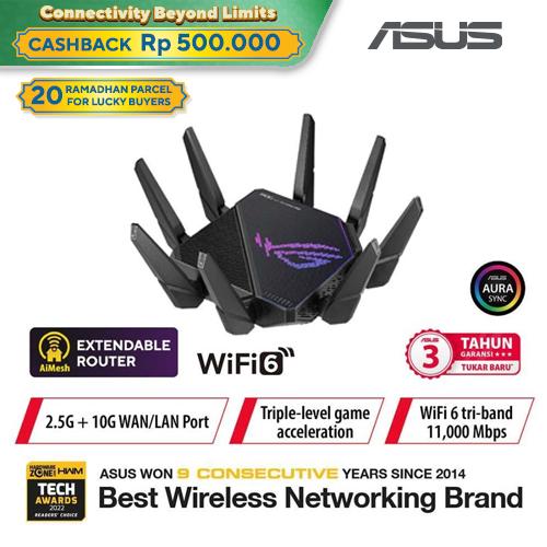Promo ASUS ROG Rapture GT-AX11000 PRO Tri-Band WiFi 6 Gaming Router Cicil 0% 3x - Jakarta Barat ...