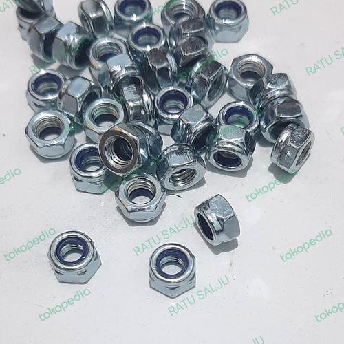 Jual Mur Lock Nut Nylon.M5 (untuk baut drat 4mm kunci 8) Galvanis ...