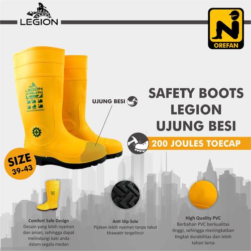 Jual Sepatu Safety legion Karet Rubber PVC Ujung Besi Kuning Proyek ...