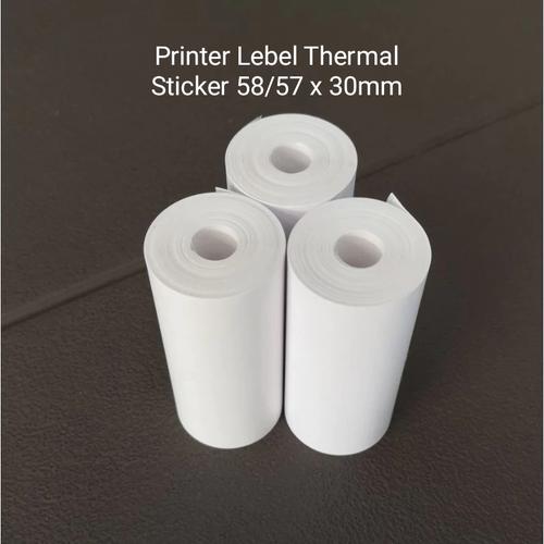 Jual Kertas Sticker Label Thermal 57 x 30mm x 5 Meter Struk Edc ...