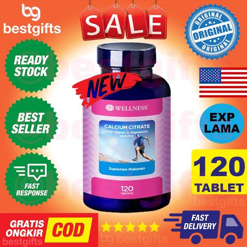 Jual WELLNESS CALCIUM CITRATE KALSIUM TULANG OSTEOPOROSIS 120 TABLETS ...