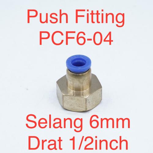 Jual PCF6-04 Pneumatic Nepel Fitting Lurus Selang 6mm Drat Dalam 1 ...