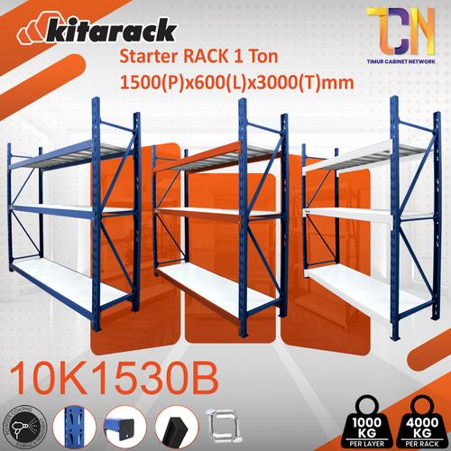 Jual RAK GUDANG Besi 1 Ton STARTER P 1.5Mtr Tinggi 3M Frame Biru Multi ...