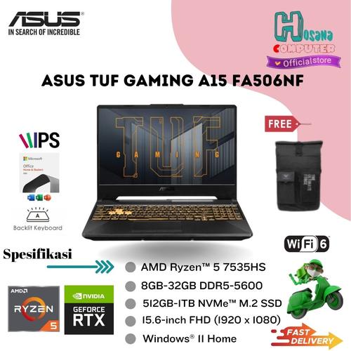 Promo ASUS TUF Gaming A15 FA506NF Ryzen 5-7535HS RTX2050 512GB 144Hz ...