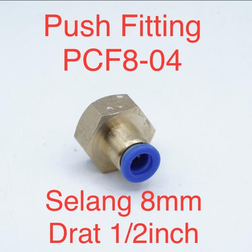 Jual PCF8-04 Pneumatic Nepel Fitting Lurus Selang 8mm Drat Dalam 1 ...