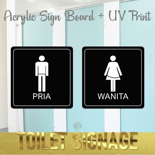 Promo Logo toilet akrilik hitam 12x12 cm Toilet sign board acrylic ...