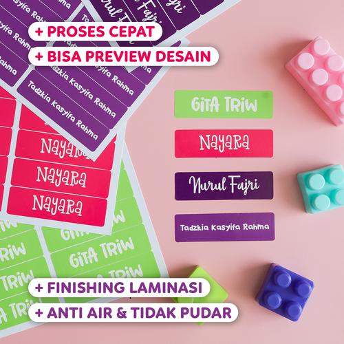 Promo Label Nama Waterproof, Stiker Nama Polos Ukuran Sedang 2x7cm ...