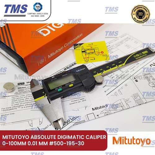 Jual Sketmat Digimatic Caliper Digital Mitutoyo 0-100/0.01 mm #500-195 ...