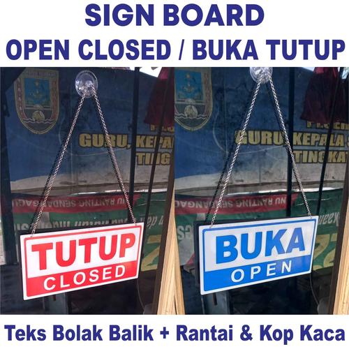 Jual Sign Board Open Closed Papan Tanda Buka Tutup - 10 X 20 CM - Kab ...
