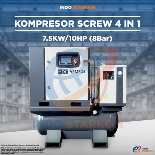 Jual Kompresor Udara Screw All in One 7.5 kW 10 Hp Screw Air Compressor ...