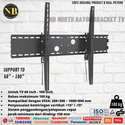 Jual BRACKET BRAKET TV DINDING 100 90 85 80 75 70 65 INCH FOR LARGE ...