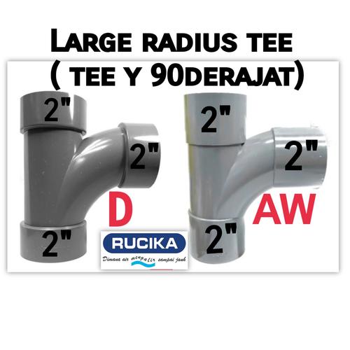 Jual Large Radius Tee 2" inch D / AW Tee y way TY 90 derajat PVC RUCIKA ...