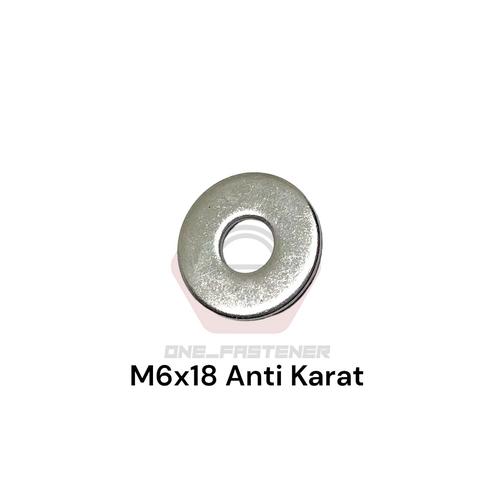 Jual 20 pcs Ring Plat M6 Lebar Tipis Stainless M6x18 6mm Baut 10 WPSS ...