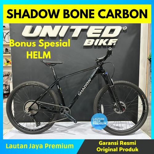 Jual Sepeda Gunung MTB 27.5 Shadow Bone Carbon Black Glossy - Hitam, L ...