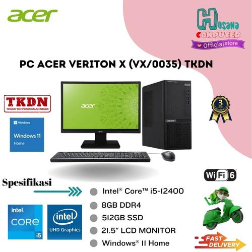 Promo PC ACER VERITON X (VX/0035) TKDN - I5 12400 8GB 512GB SSD 21.5" WIN11 Cicil 0% 3x ...