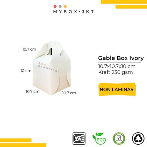 Jual Gable Box Hampers Souvenir Gift Pack Snack Ivory Putih 10x10x10 ...