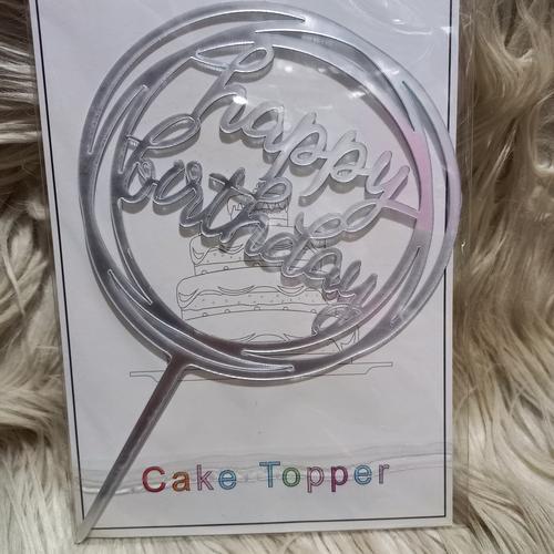 Jual Topper cake acrylic silver bulat / cake topper ultah - Kota Bekasi ...