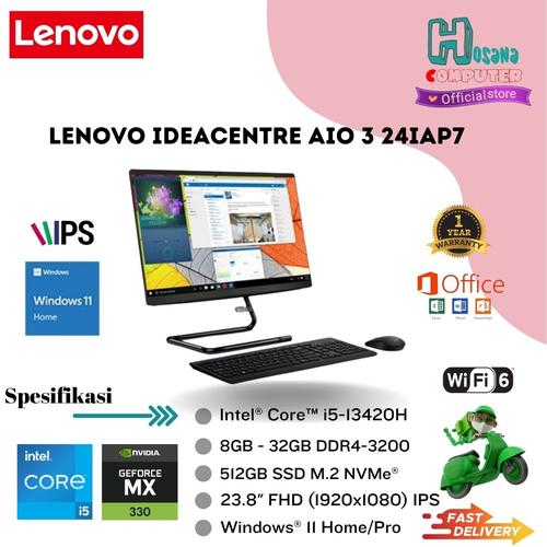 Promo LENOVO IdeaCentre AIO 3 24IAP7 i5-13420H MX550 512GB 23.8" FHD W11 OHS - 16GB 512GB SSD ...