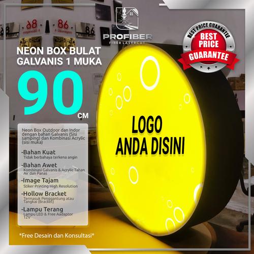 Promo Neon Box Bulat uk 90cm 1 Sisi Galvanis Sudah Tinggal Pasang - Kab ...