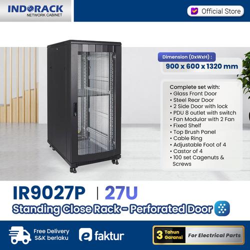 Promo Indorack IR9027P Close Rack 27U Depth 900mm Perforated Door Rak ...