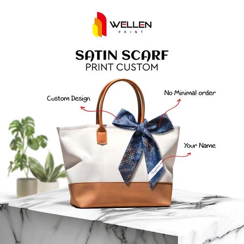 Jual WELLEN PRINT – Cetak Satin Silk Scarf Medium Custom Nama / Syal ...