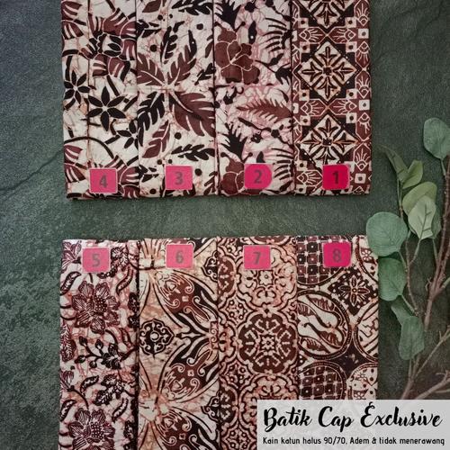 Jual Kain Batik Cap Exclusive Serian Motif Sogan Remekan Warna Cokelat ...