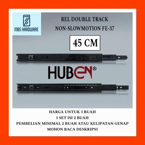Jual Rel Laci HUBEN 45 cm Double Track / Full Extension / Ball Bearing ...