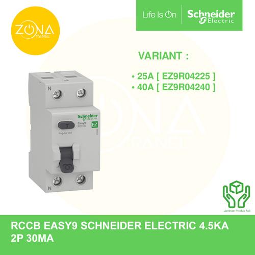 Jual RCCB RCBO SCHNEIDER EASY9 2 PHASE 2P 30MA 25A 40A EZ9R04225 ...
