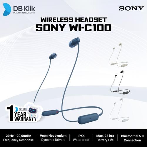 Jual Headset SONY WI-C100 Wireless IPX4 in Ear - Earphone WIC100 ...