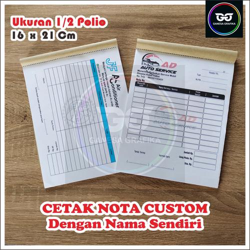 Jual CETAK NOTA CUSTOM NAMA SENDIRI FULL COLOR UKURAN ½ Polio 16 x 21 Cm - 2 Play - Kab ...