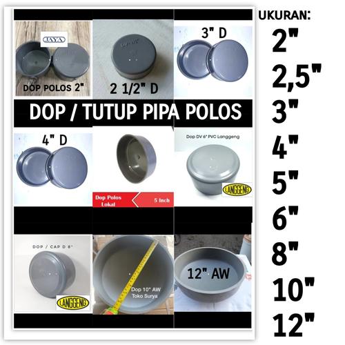Jual Dop pipa pvc polos 2 2,5 2 1/2 3 4 5 6 8 10 12 inch tutup cap ...