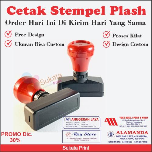 Promo Stempel Custom, Stempel Otomatis Stempel Flash Desain Custom - Ukuran Kecil, Hitam - Kota ...