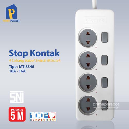Jual Stop Kontak Switch Terminal Listrik 4 Lubang 5 Meter Mikotek MT ...