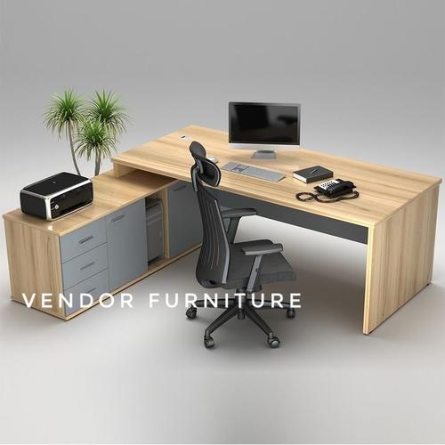Jual Desk Office Table L'Shape Industrial Executive Style HPL - Opsi A ...