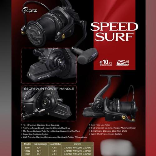 Jual New Stok Reel Laut Long Spool Anyfish Speed Surf 8000 10000 12000 ...