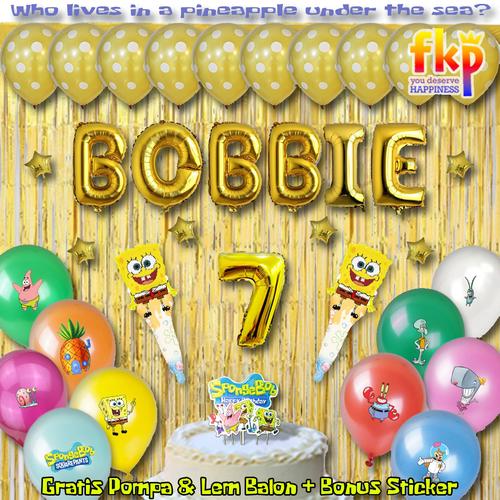 Jual Paket Dekorasi Ulang Tahun SpongeBob / Dekor Ultah HBD Sponge Bob ...