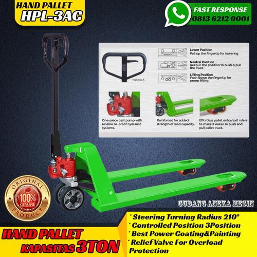 Jual Hand Pallet 3 Ton HPL-3AC Alat Angkat Palet Barang Roda Nylon ...