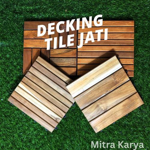 Jual Decking Tile kayu jati kebun-kolam-teras 30x30 - mozaik finish ...