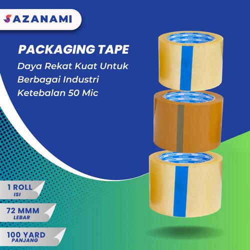 Jual Lakban bening 3" inch 100 yard sazanami opp tape 72mm - Bening ...